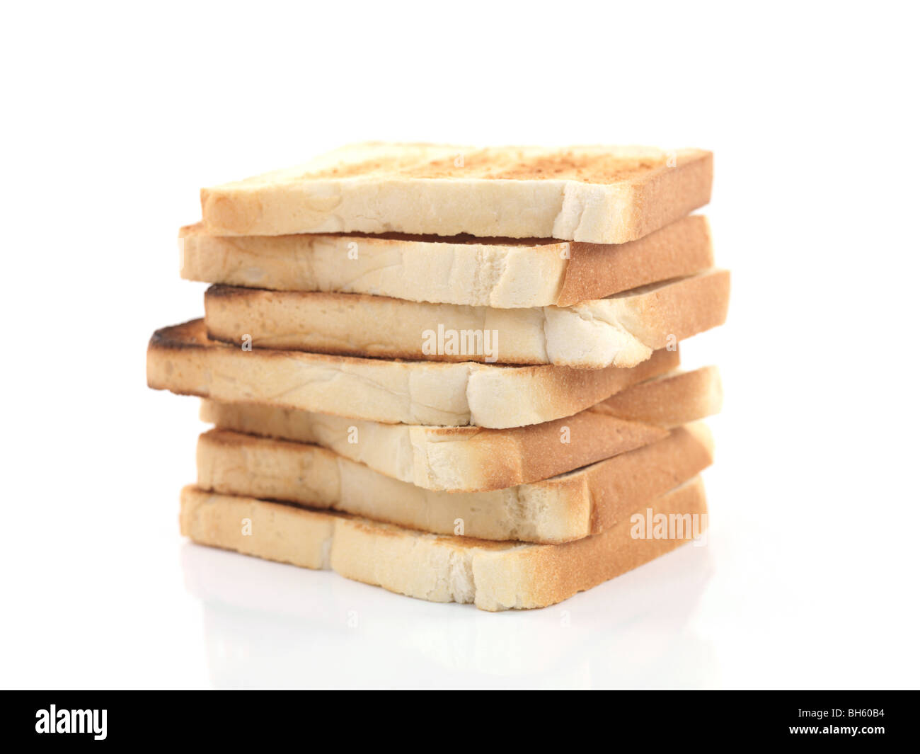 Plain white toast isolated against a white background Stock Photo - Alamy