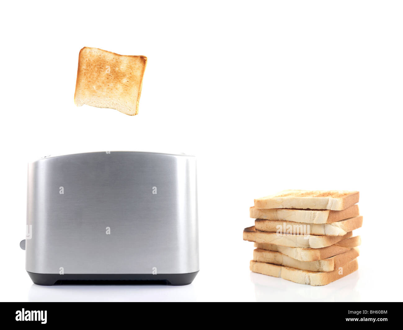 Plain white toast isolated against a white background Stock Photo - Alamy