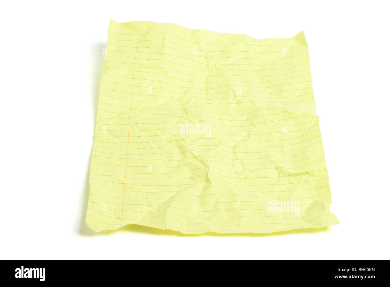 Crumpled Yellow Paper Stock Photo - Alamy