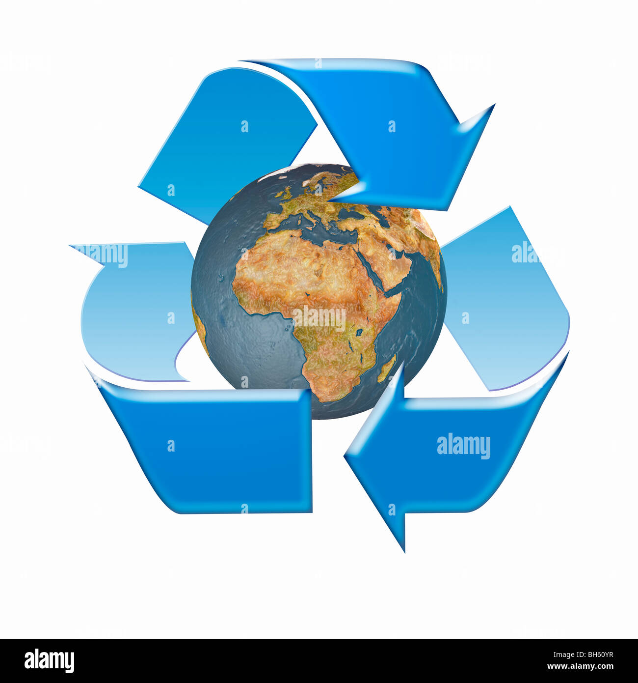 Recycle Symbol surrounding the Planet Earth Stock Photo - Alamy