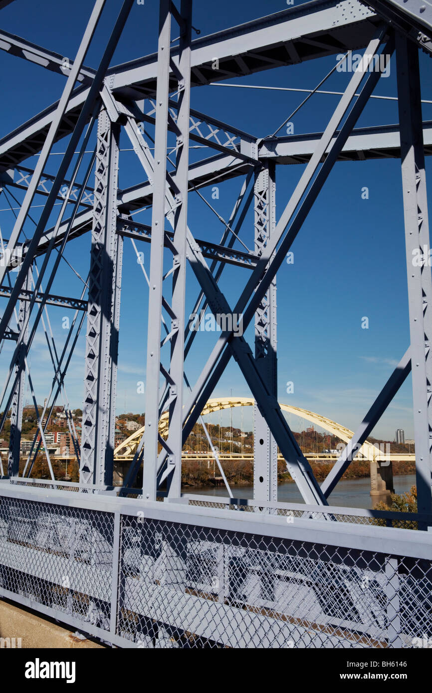Newport South bank purple people bridge crossing the Ohio river over to ...
