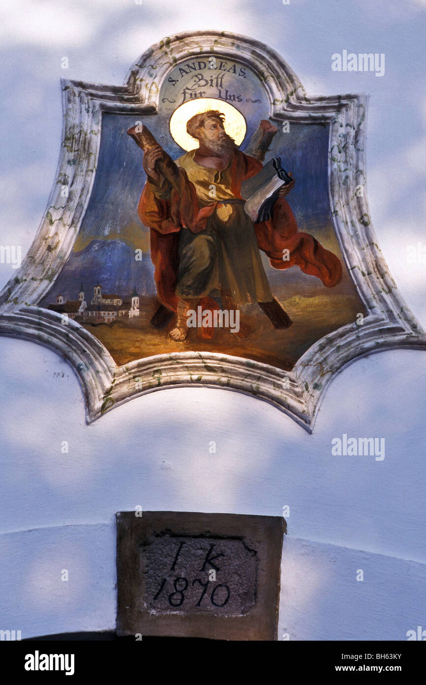 Szentendre detail of a fresco of saint andreas hi-res stock photography ...