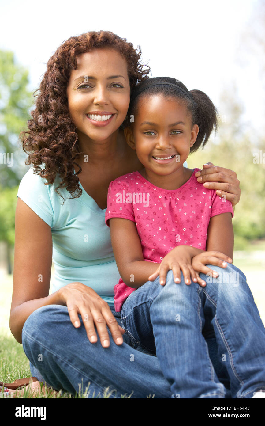 Portrait Of Mother And Daughter In Park Stock Photo - Alamy
