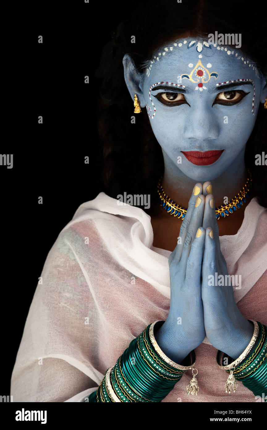 Art painted hindu faces hi-res stock photography and images - Alamy