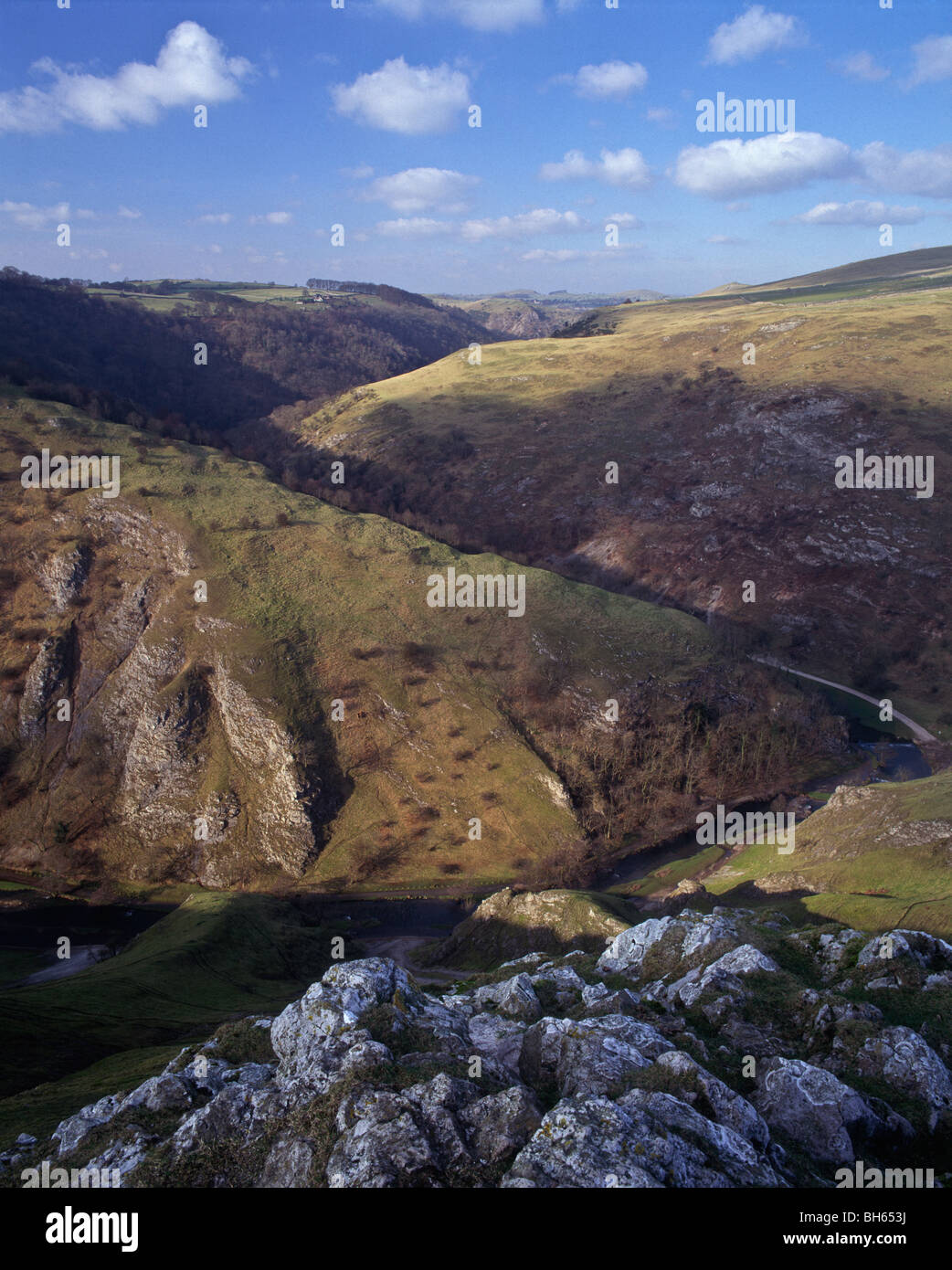 Dovedale from the summit of Thorpe Cloud, Peak District National Park ...