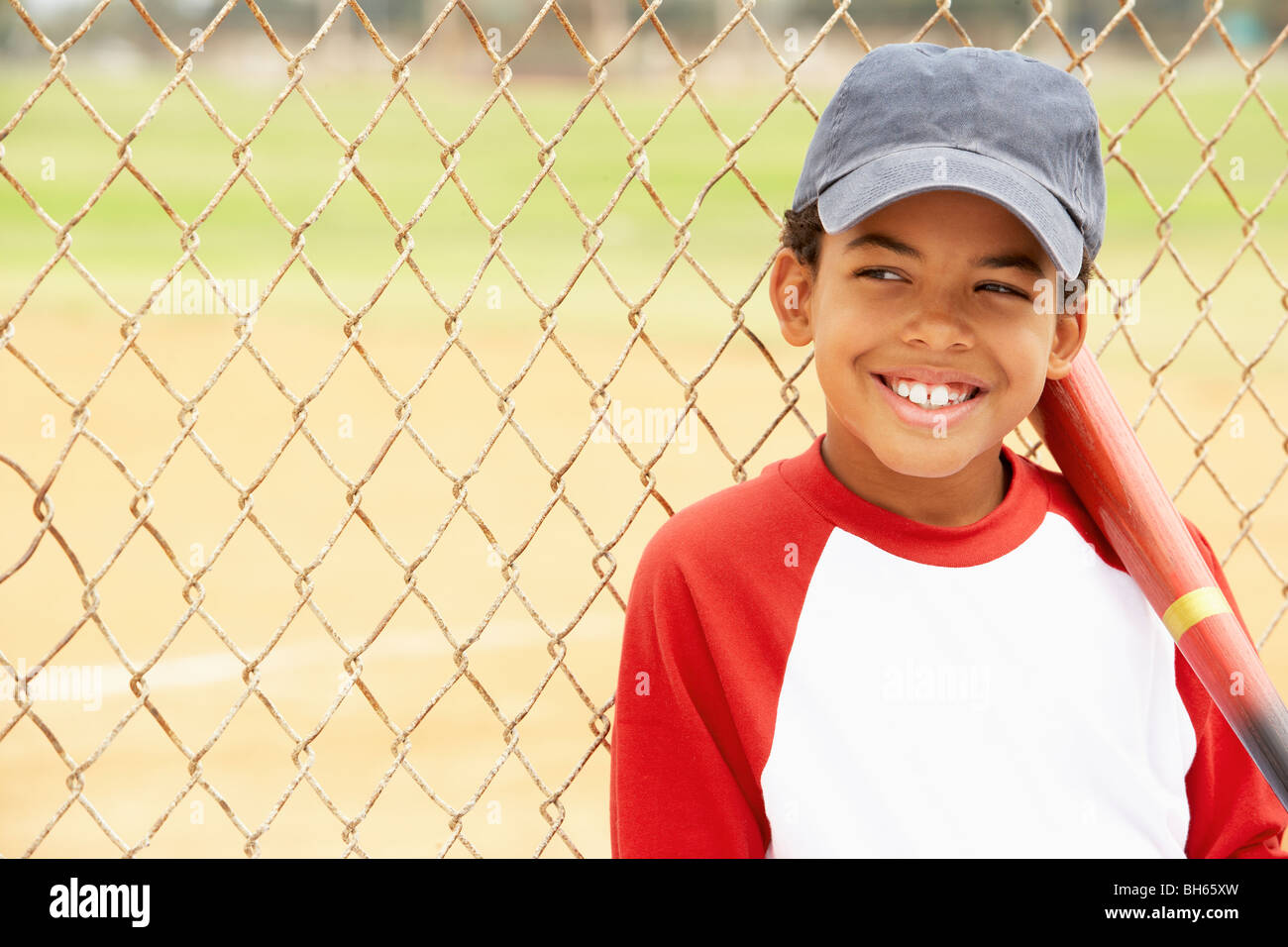 Young Boy Playing Baseball Stock Photo - Alamy