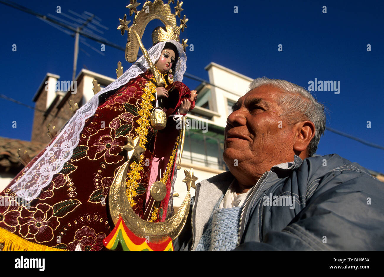 Fiesta de la Virgen de Copacabana. Copacabana. Departamento de la Paz. Bolivia Stock Photo - Alamy