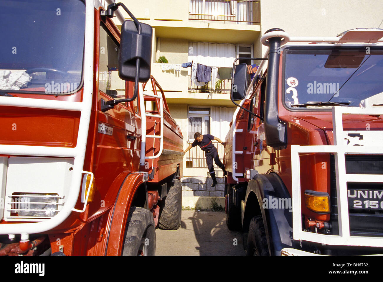 Firefighters washing fire truck in hi-res stock photography and images ...