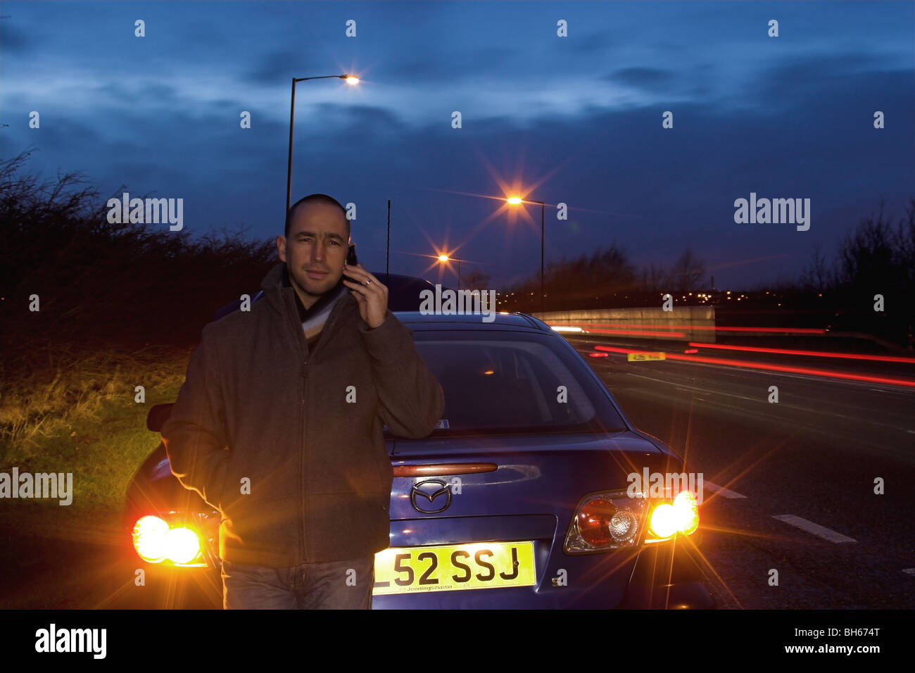 Aa motorway night breakdown hi-res stock photography and images - Alamy