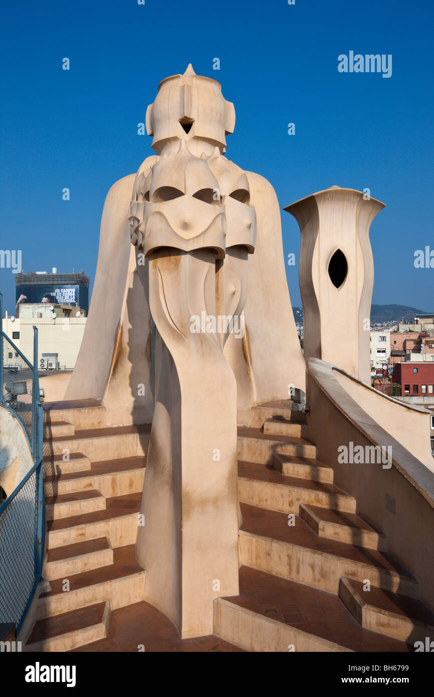 Casa Mila Rooftop of Architect Antoni Gaudi, Barcelona, Catalonia ...