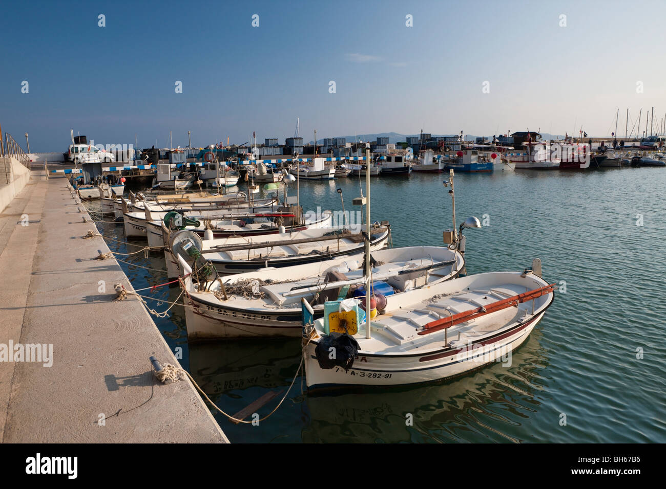 Fishing Boats at Port of Estartit, Costa Brava, Catalonia, Spain Stock ...