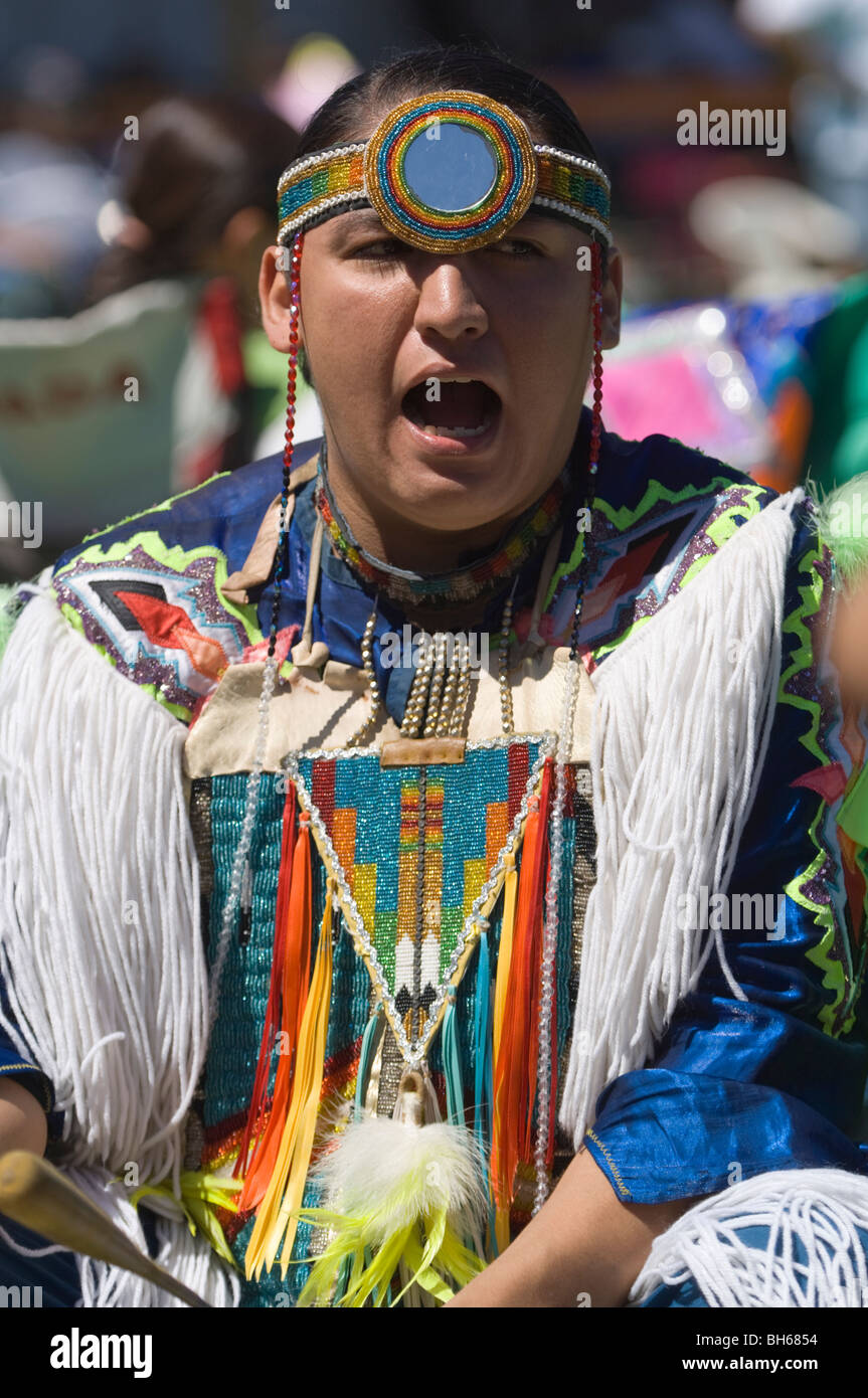 Native American drummers and singers at North American Indian Days ...