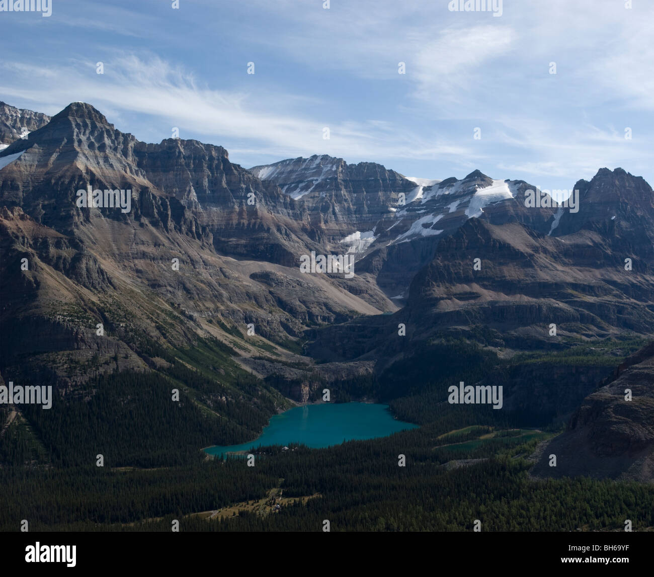 mountain lake and panorama from high up Stock Photo - Alamy