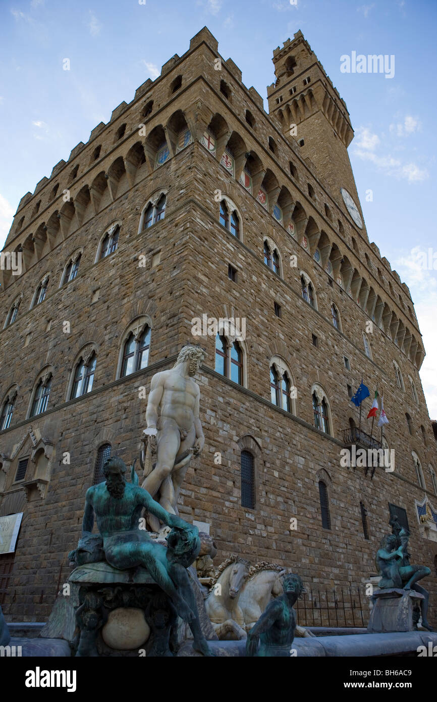 Italy,Tuscany,Florence,Piazza della Signoria,the monuments in front of ...