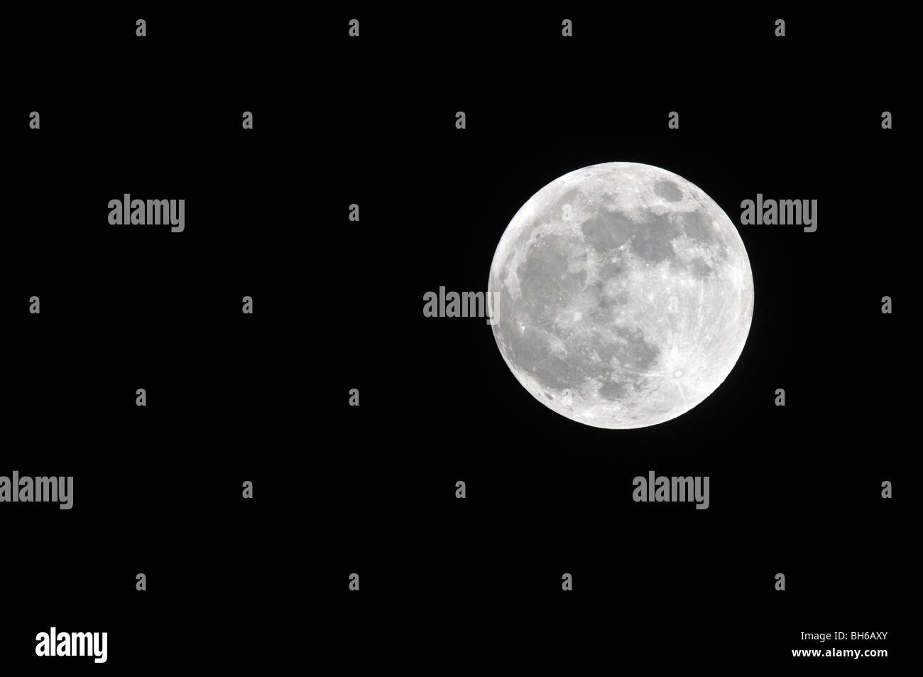 Full moon photographed on January 29, 2010. The moon was at its ...