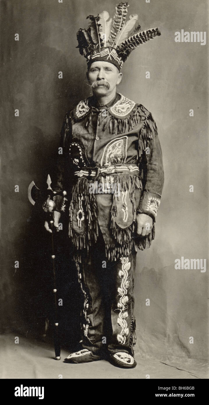 Man in Fraternal Native American Indian Costume Stock Photo - Alamy