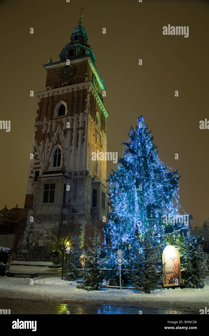 Krakow at night, Poland Stock Photo - Alamy