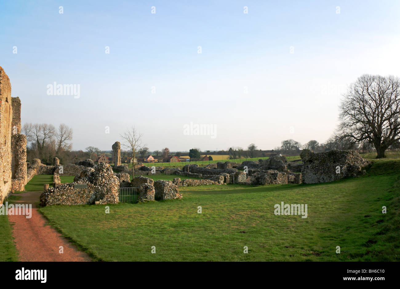Priory ruins to the south side of the Church of Saint Mary and the Holy ...