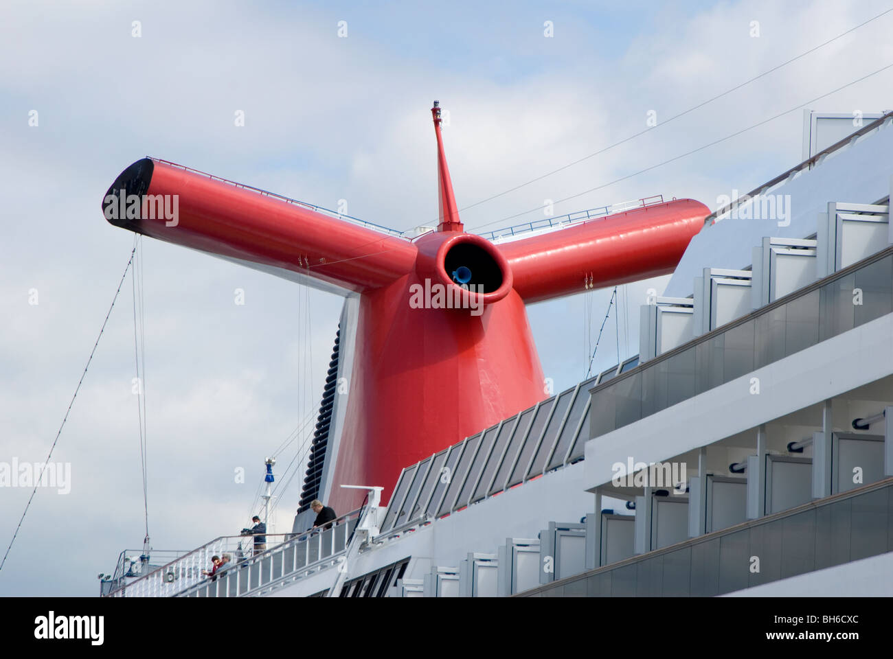 Close up of stack on top of a cruise ship Stock Photo - Alamy