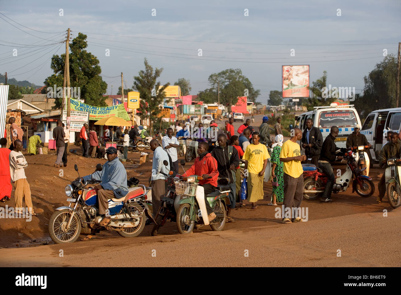 Busy early morning street scene in Kampala, Uganda, Africa Stock Photo ...