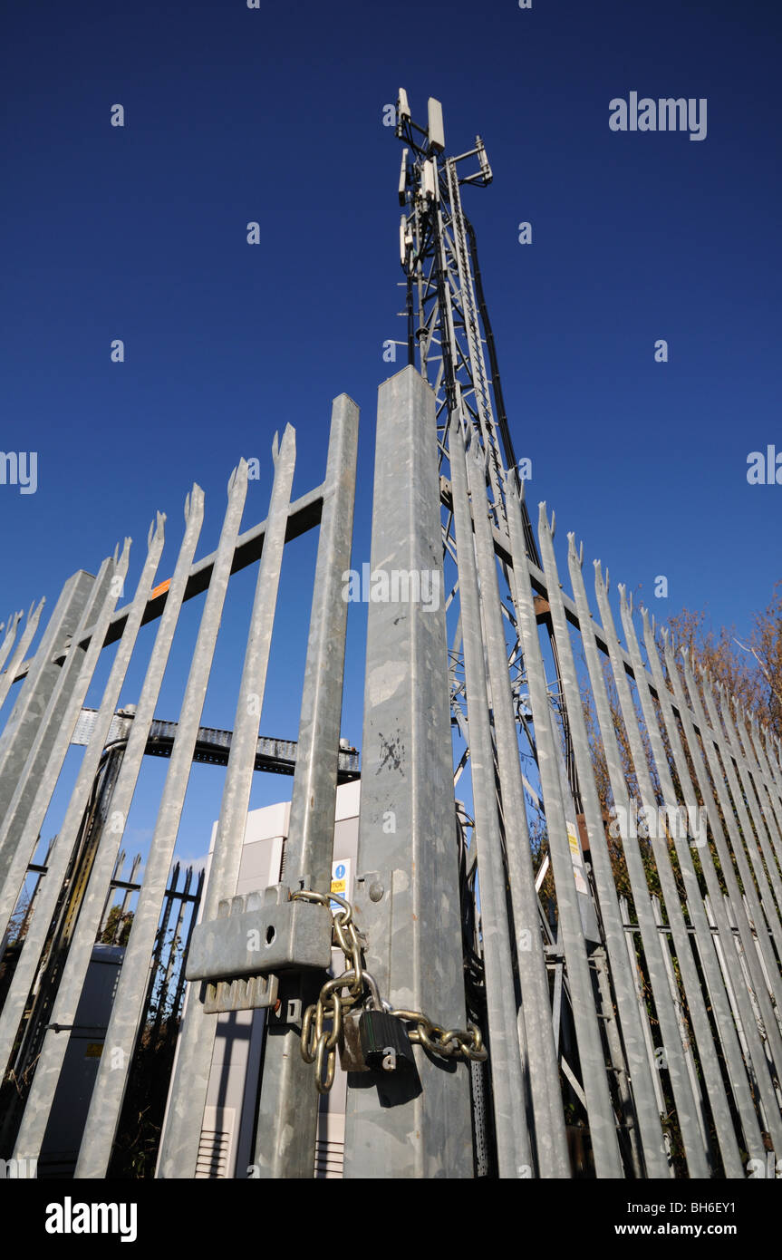 a small mobile phone communication tower on s sunny day Stock Photo - Alamy