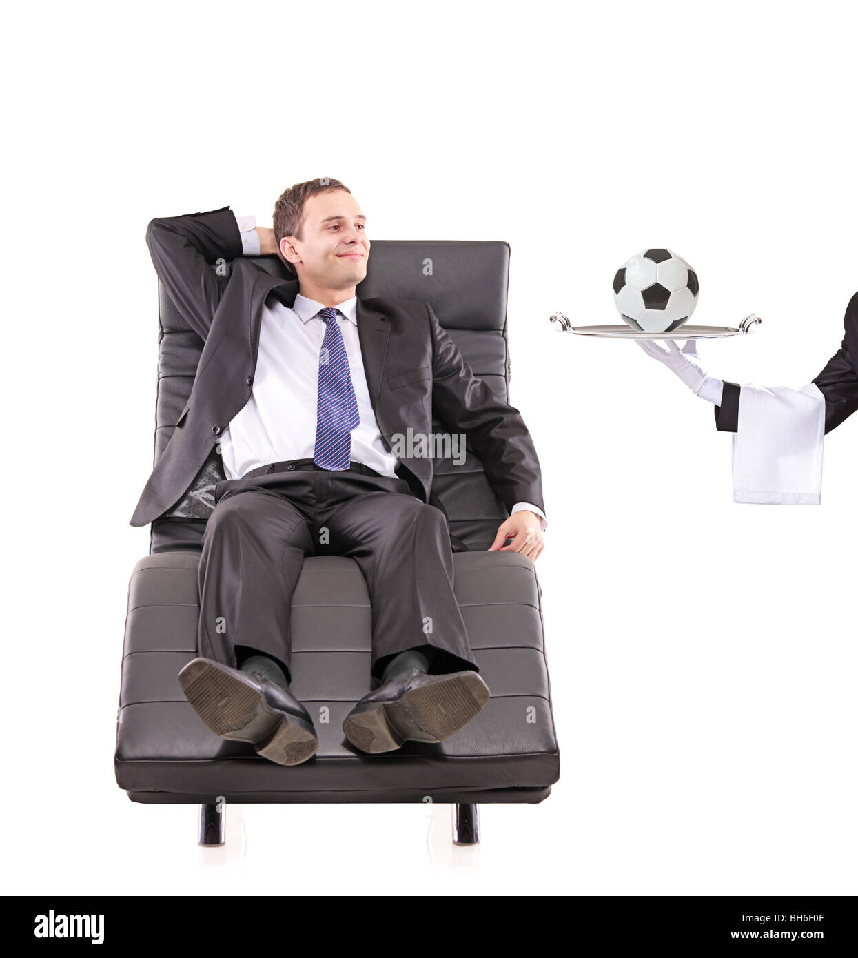 Black leather chair hi-res stock photography and images - Alamy