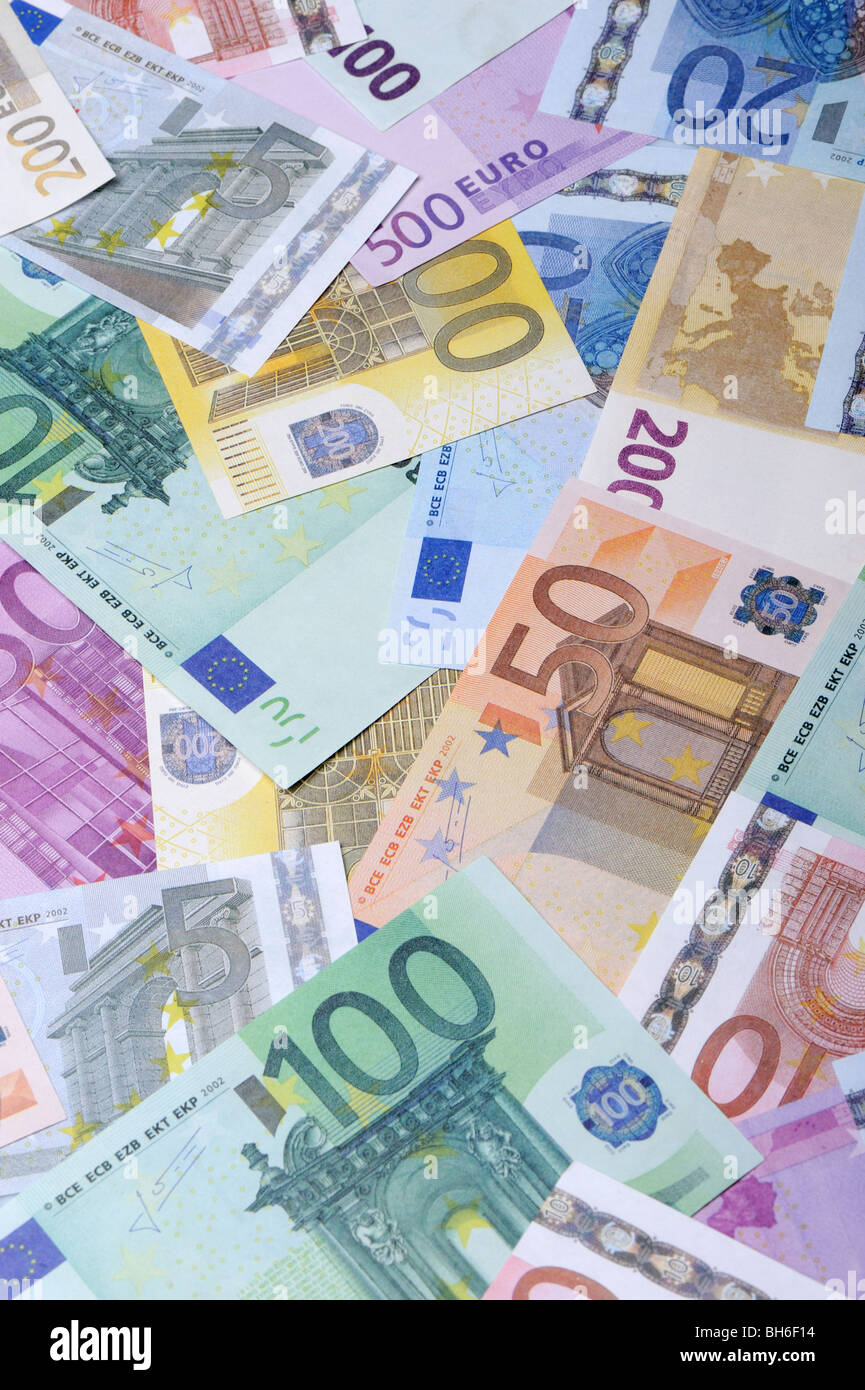 Background from euro. A set the European currency Stock Photo - Alamy