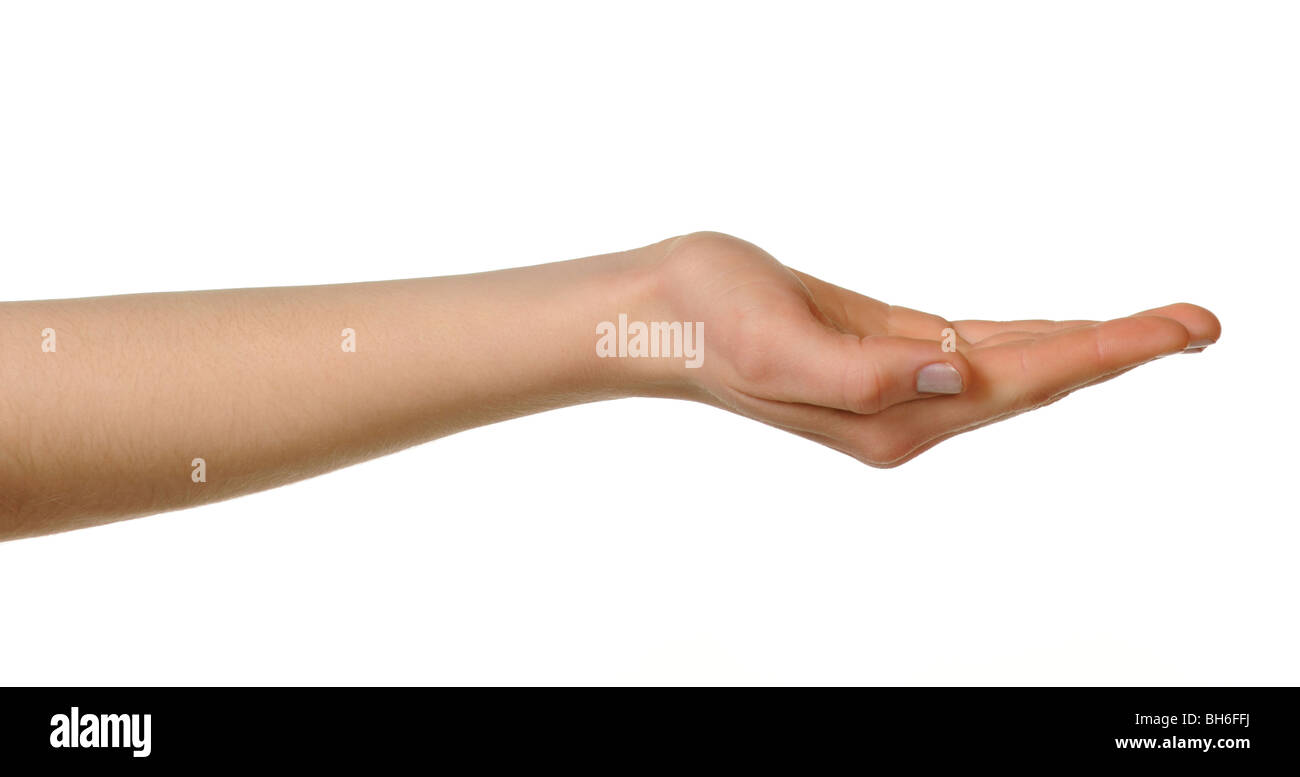 Female hand. Isolated on a white background Stock Photo - Alamy