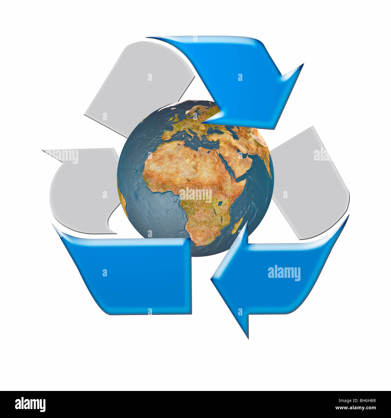 Recycle Symbol surrounding the Planet Earth Stock Photo - Alamy