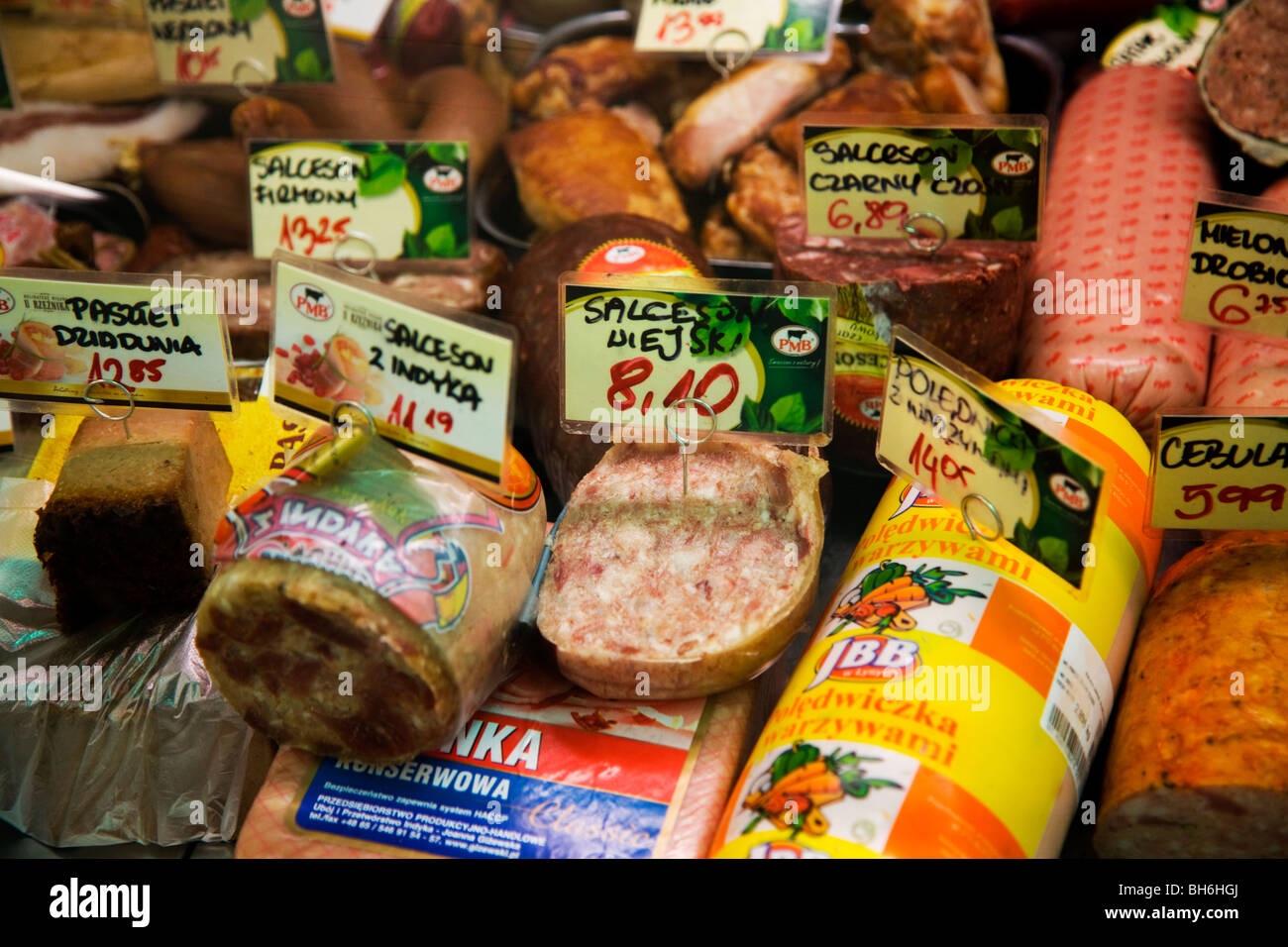 Cooked Meat Display Store Stock Photos & Cooked Meat Display Store ...