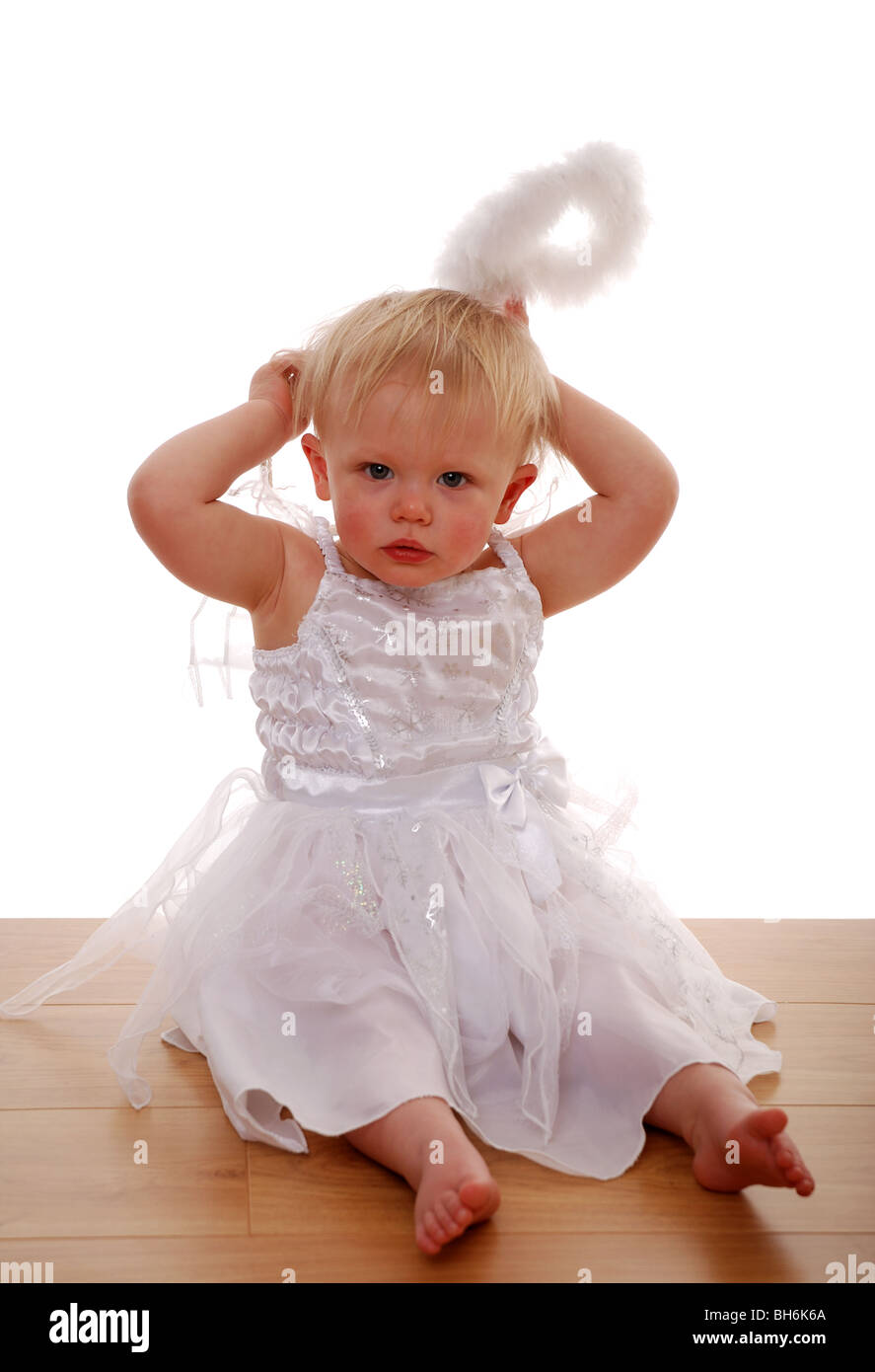 Toddler in angel outfit Stock Photo - Alamy