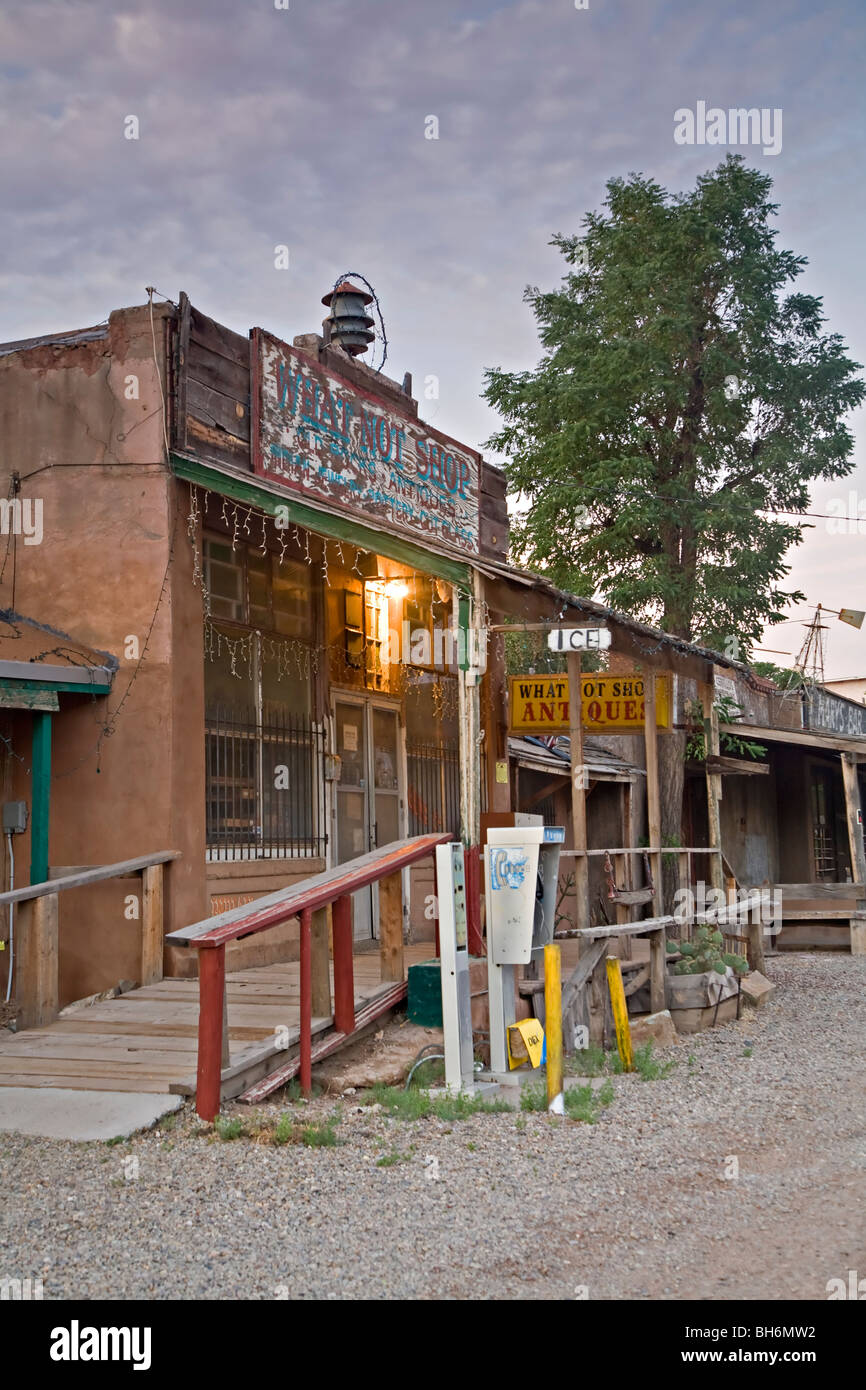 Exterior view of the What Not Shop in Los Cerrillos, New Mexico Stock ...