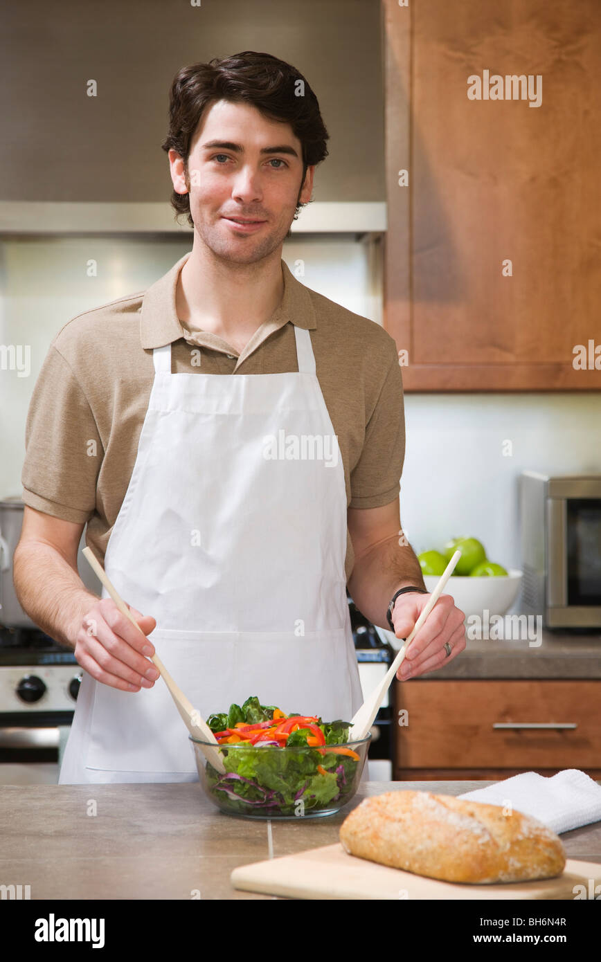 man cooking in kitchen Stock Photo - Alamy