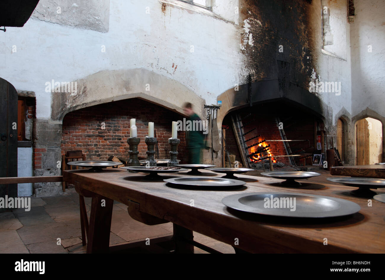 The roasting fire on the right of the great kitchens at Hampton Court ...