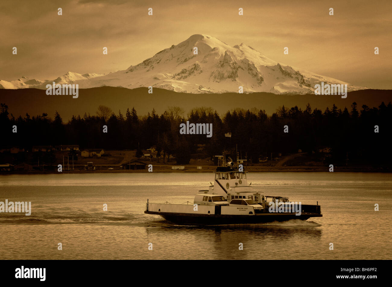 The Lummi Island Ferry makes the run from Gooseberry Point on the Lummi ...