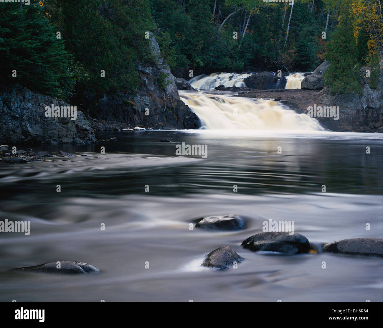 Two Step Falls, Baptism River, Tettegouche State Park, Minnesota Stock ...