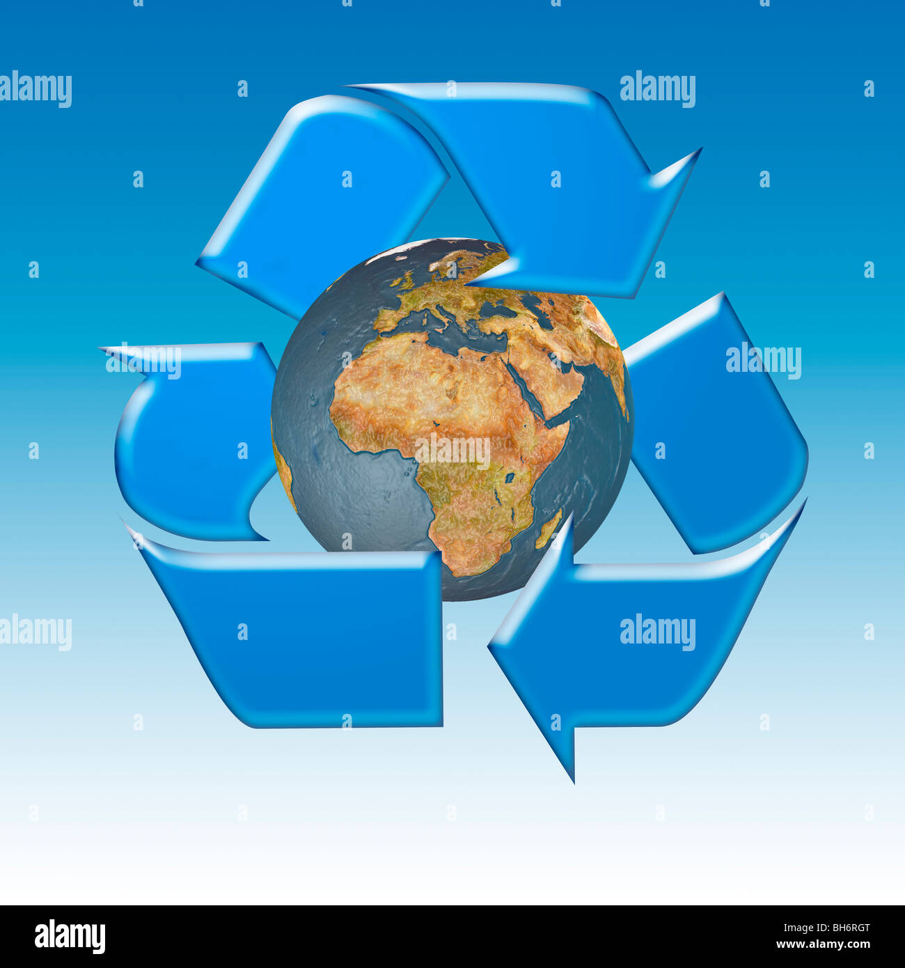 Recycle Symbol surrounding the Planet Earth Stock Photo - Alamy