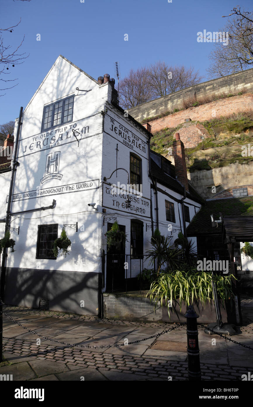 facade of the old trip to jerusalem inn the oldest in england brewhouse ...