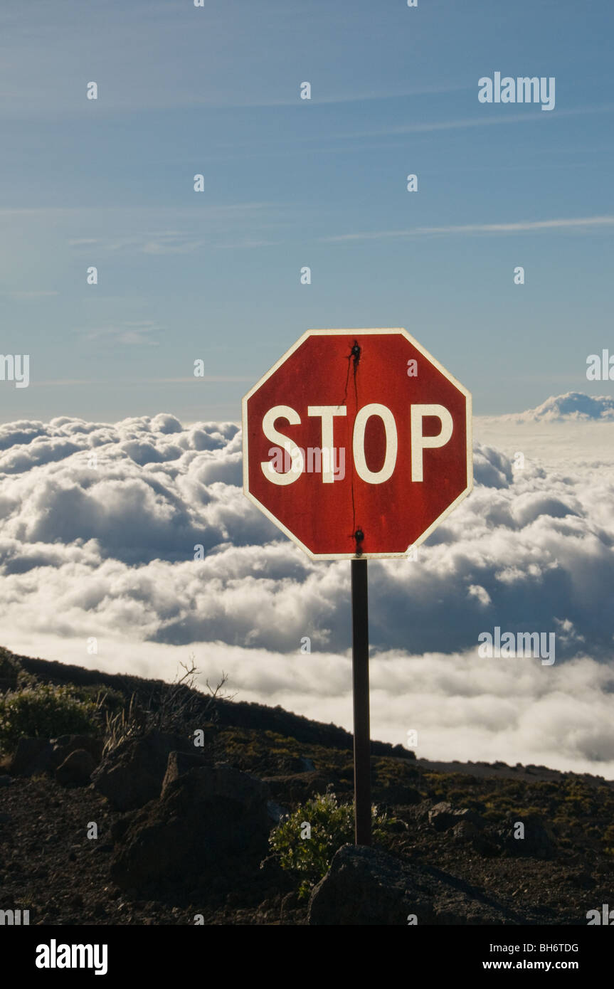 Stop sign in sky at 9,000 ft Stock Photo - Alamy