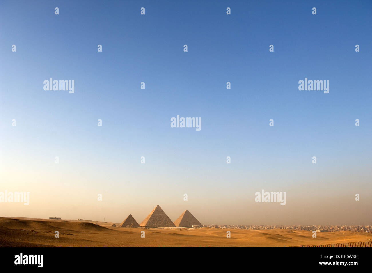 The pyramids of Giza seen from the desert, Cairo, Egypt Stock Photo - Alamy