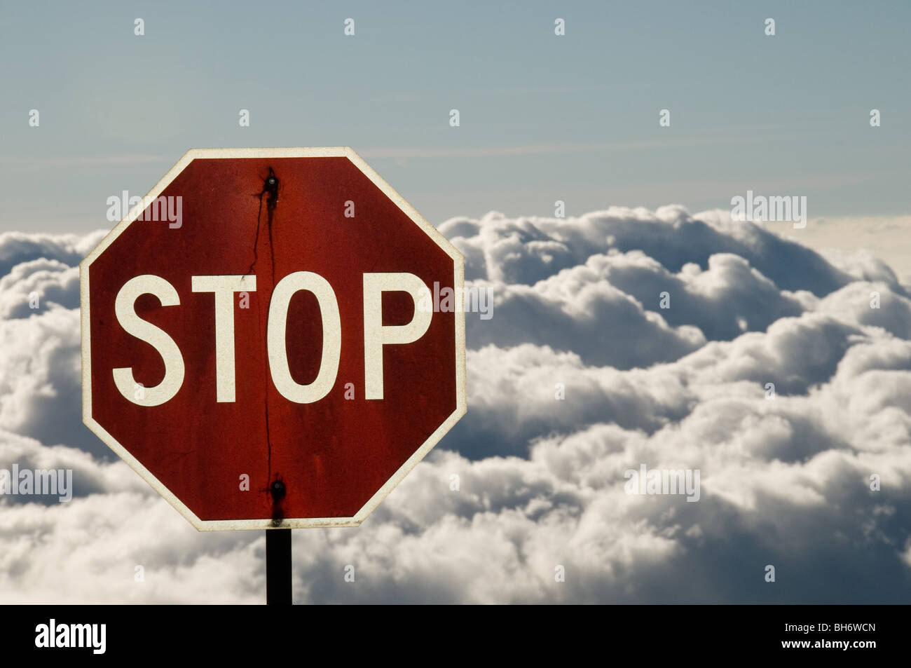 Stop sign in sky at 9,000 ft Stock Photo - Alamy