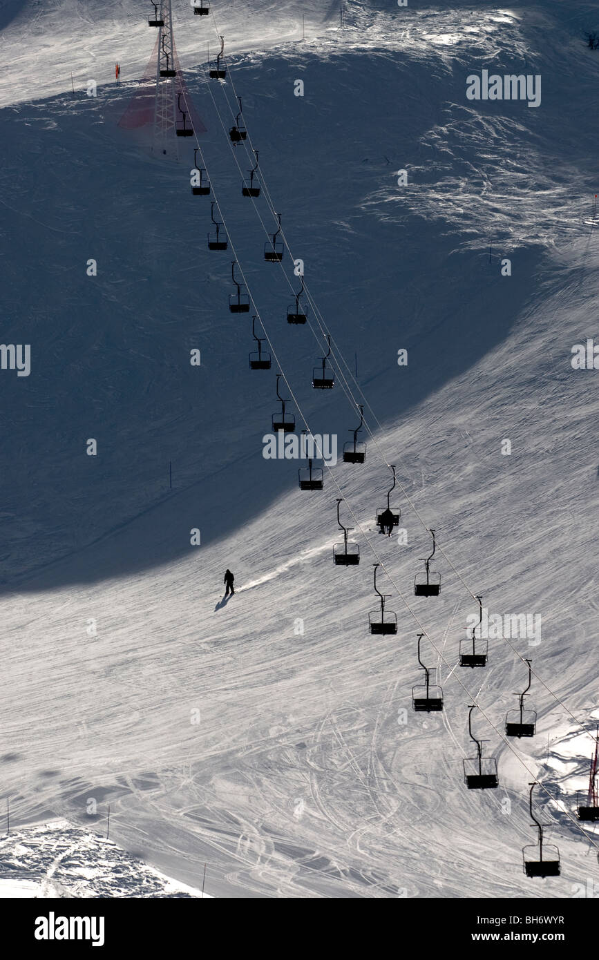 Skier on lift hi-res stock photography and images - Alamy