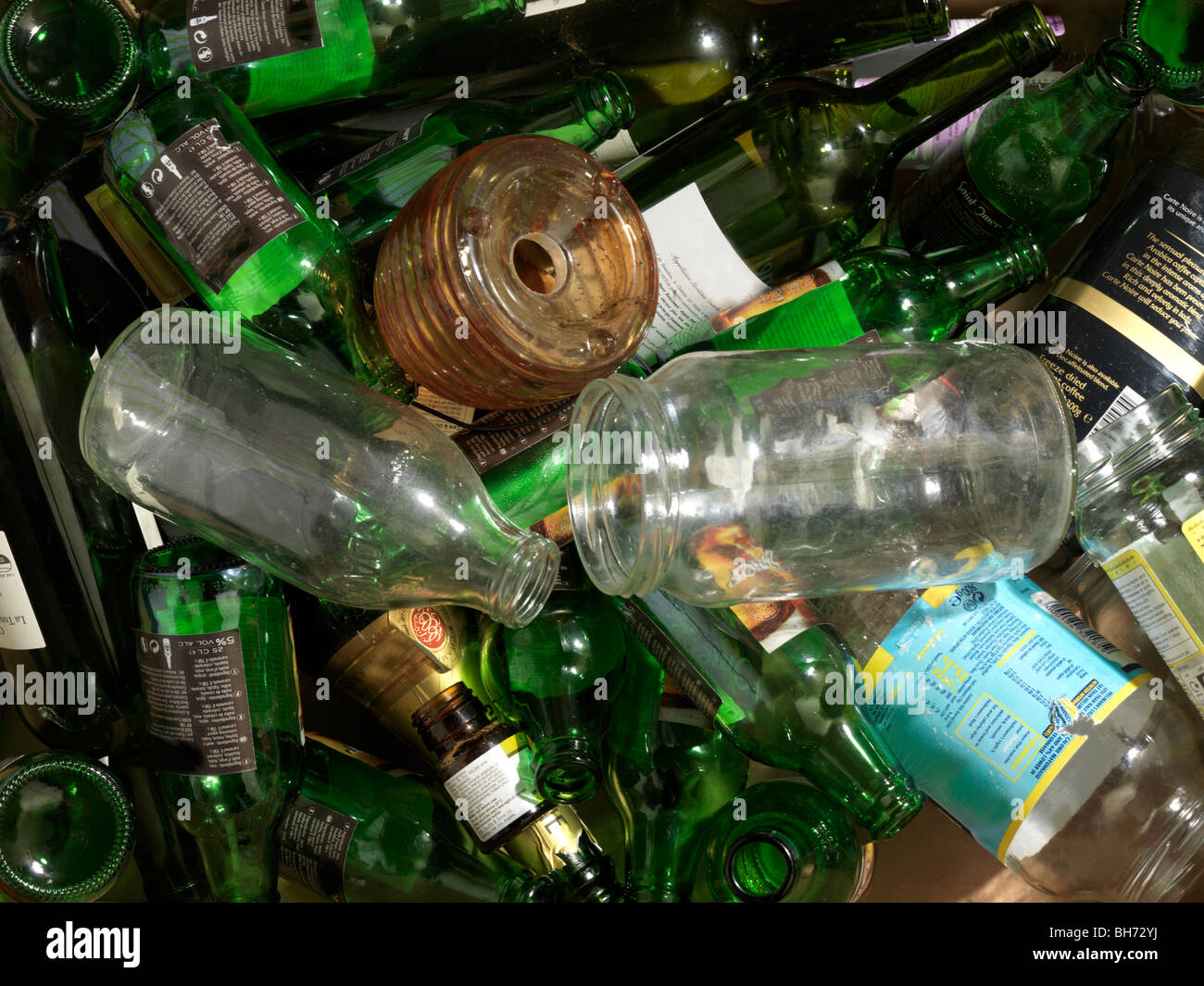 Glass Rubbish for recycling Stock Photo - Alamy