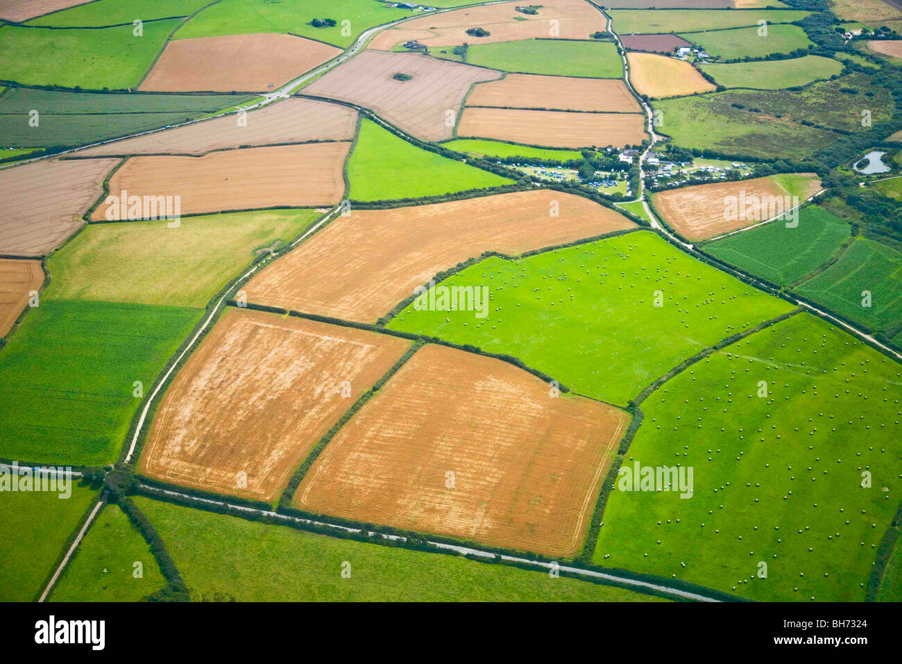Aerial shot of countryside Stock Photo - Alamy