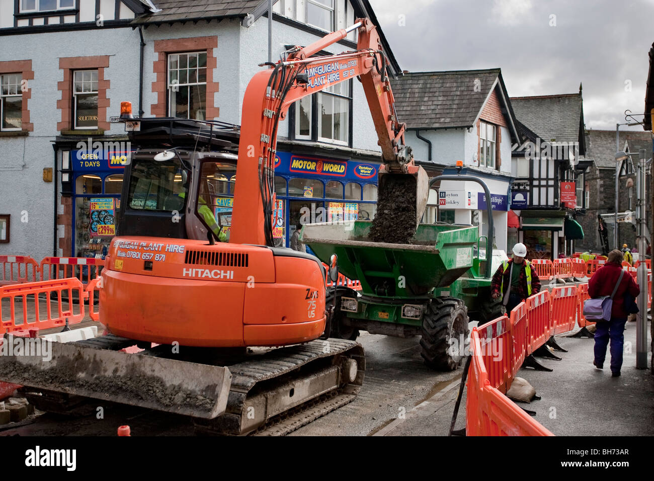 P.McGuigan plant hire Hitachi medium excavator ZAXIS 75 US Stock Photo ...