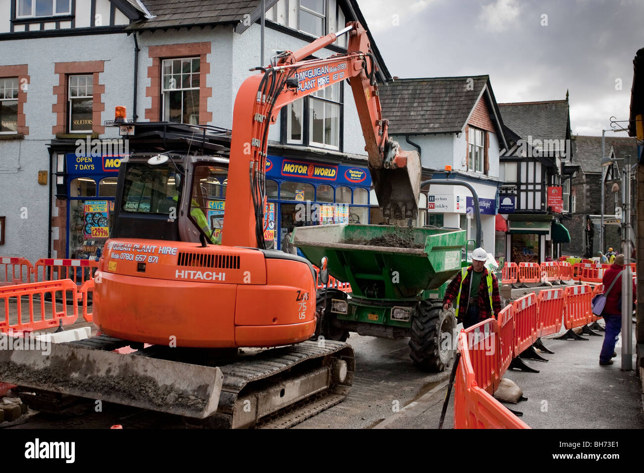P.McGuigan plant hire Hitachi medium excavator ZAXIS 75 US Stock Photo ...