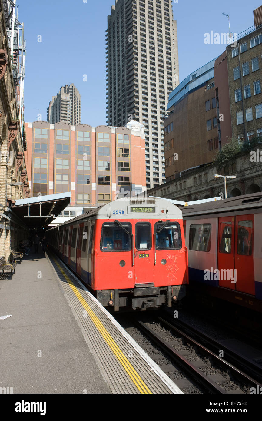Barbican London Underground Metropolitan station, London, England, UK ...