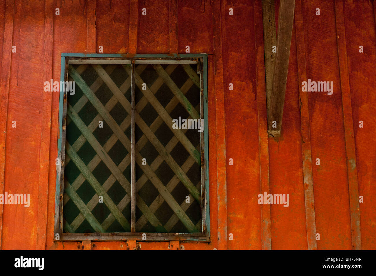 Colourful windows and doors on old huts near Puerto Viejo, Costa Rica ...