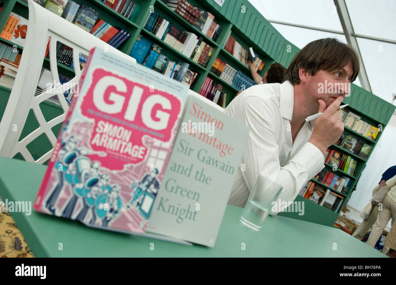 Simon Armitage poet playwright and novelist pictured at book signing ...
