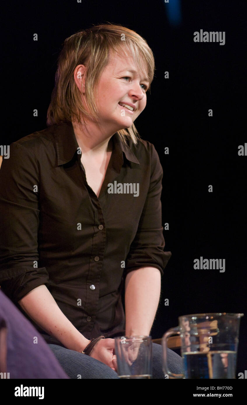 Welsh born novelist Sarah Waters pictured in discussion at Hay Festival ...